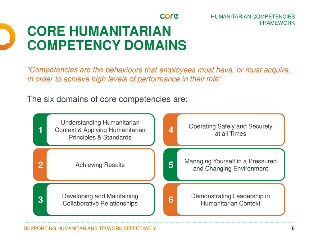 Core Humanitarian Competency Framework - KDC